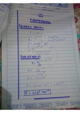 9th physic paper presentation best notes | PDF