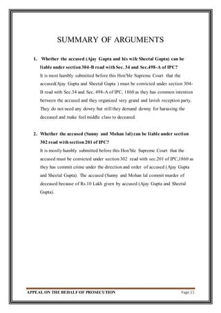 moot file of sec 304 -b,201and 34 of indian penal code | DOCX