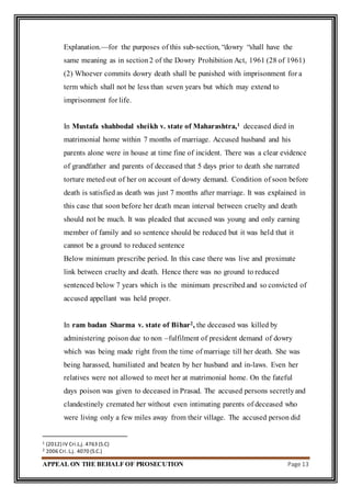 moot file of sec 304 -b,201and 34 of indian penal code | DOCX