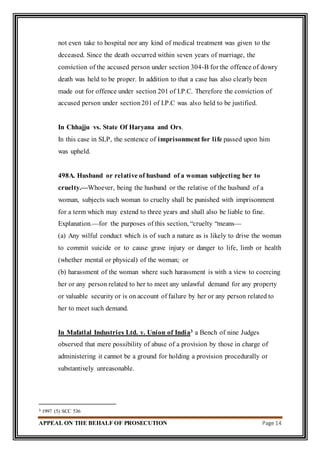 moot file of sec 304 -b,201and 34 of indian penal code | DOCX
