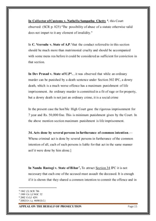 moot file of sec 304 -b,201and 34 of indian penal code | DOCX