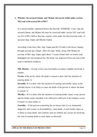 moot file of sec 304 -b,201and 34 of indian penal code | DOCX