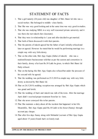 moot file of sec 304 -b,201and 34 of indian penal code | DOCX