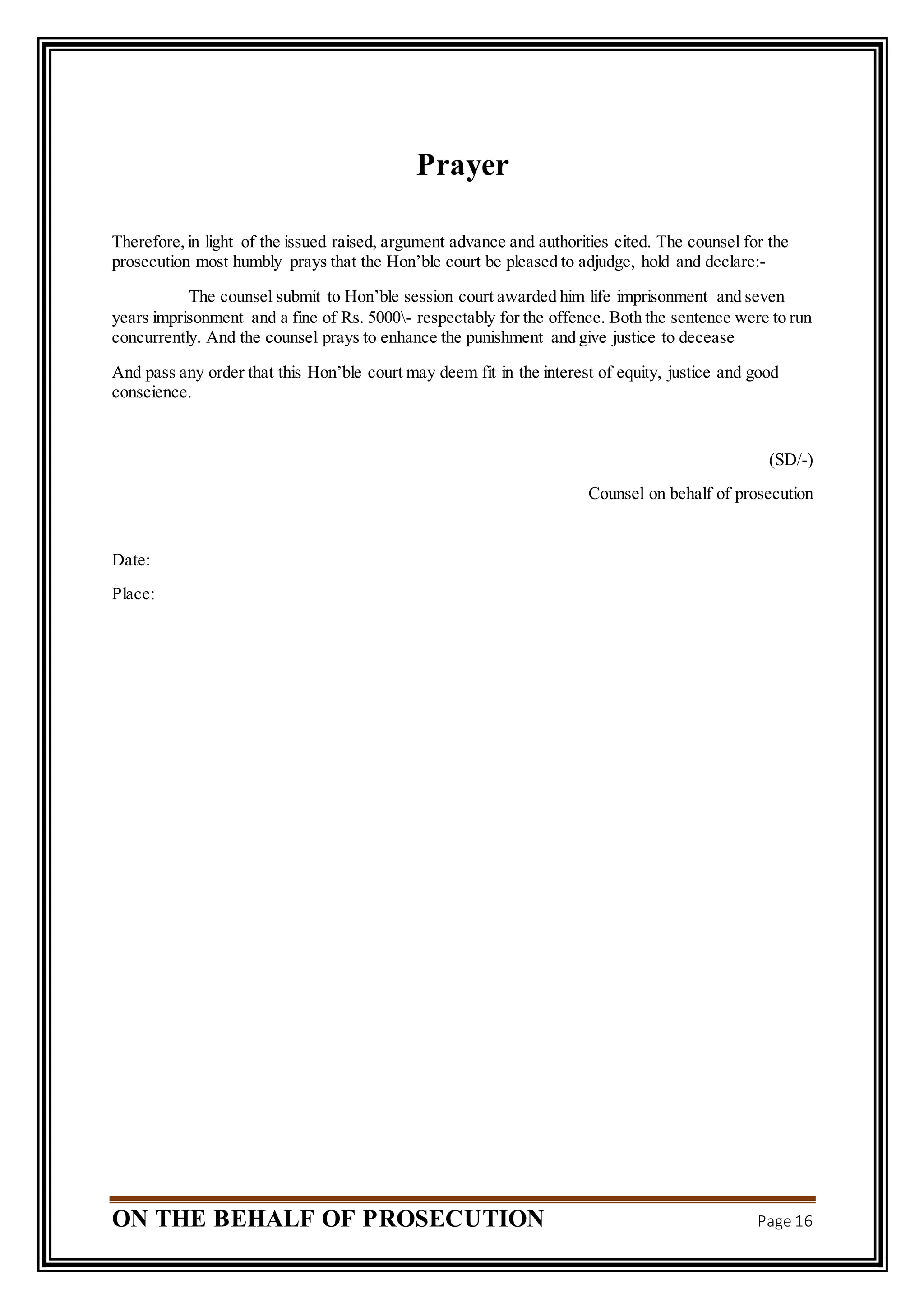 memorial of ipc sec 302 and 326 B | DOCX