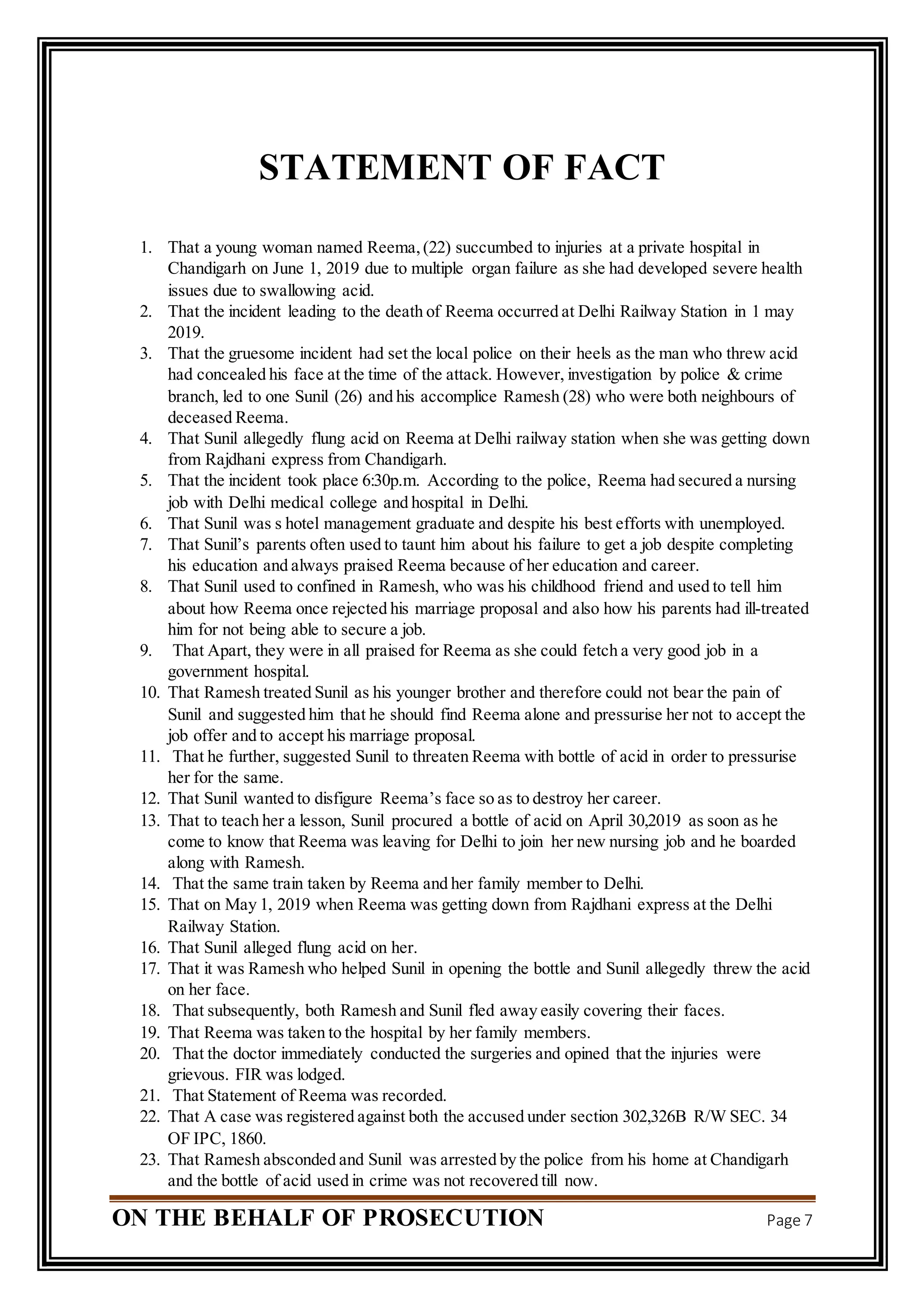 memorial of ipc sec 302 and 326 B | DOCX