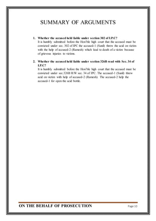 memorial of ipc sec 302 and 326 B | DOCX