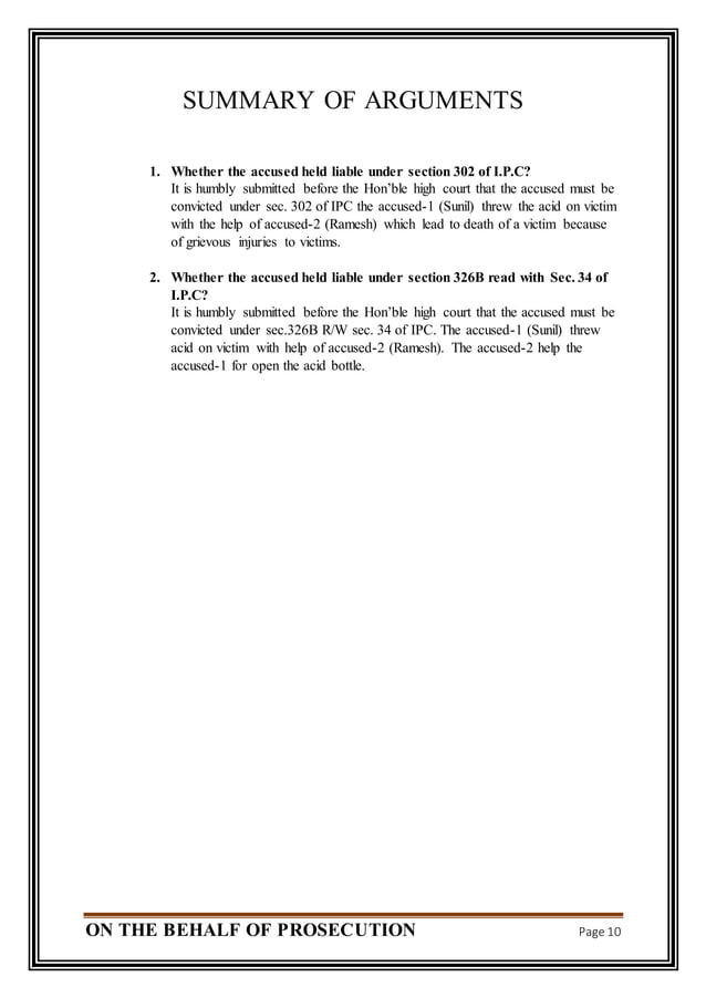 memorial of ipc sec 302 and 326 B | DOCX