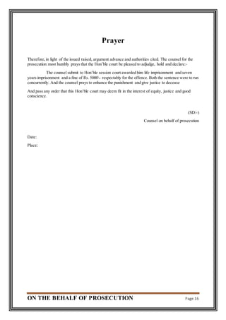 memorial of ipc sec 302 and 326 B | DOCX