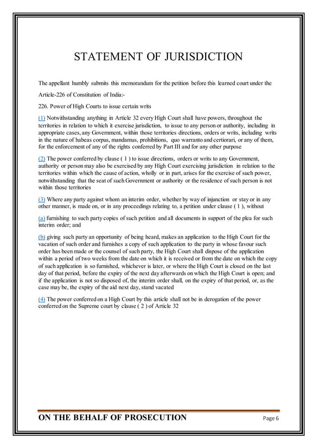 memorial of ipc sec 302 and 326 B | DOCX