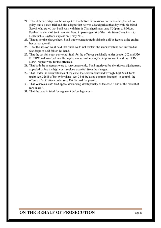 memorial of ipc sec 302 and 326 B | DOCX