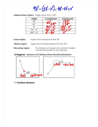 9th sept. comp., supp., coterminal, angles & similar triangles | PDF