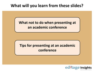 9 tips for presenting at an academic conference | PPTX