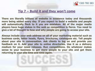 9 Tips for website success | PPTX | Web Development | Internet