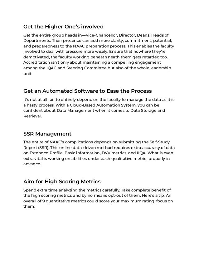9 tips to achieve high grade in naac accreditation | PDF