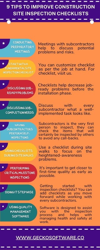 9 Tips to Improve Construction Site Inspection Checklists | PDF