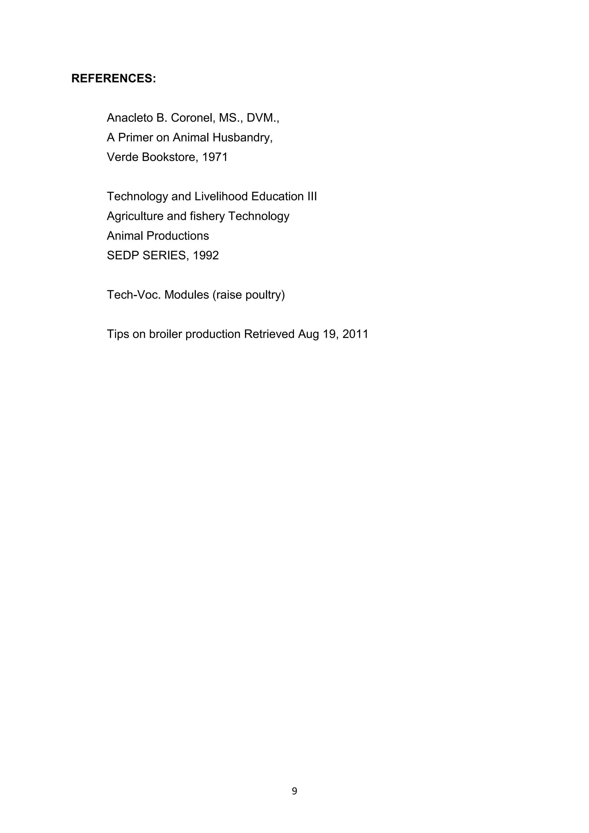 9 tle poultry production module 2_provide feeds | PDF