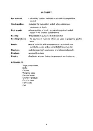 9 tle poultry production module 2_provide feeds | PDF