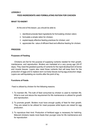 9 tle poultry production module 2_provide feeds | PDF