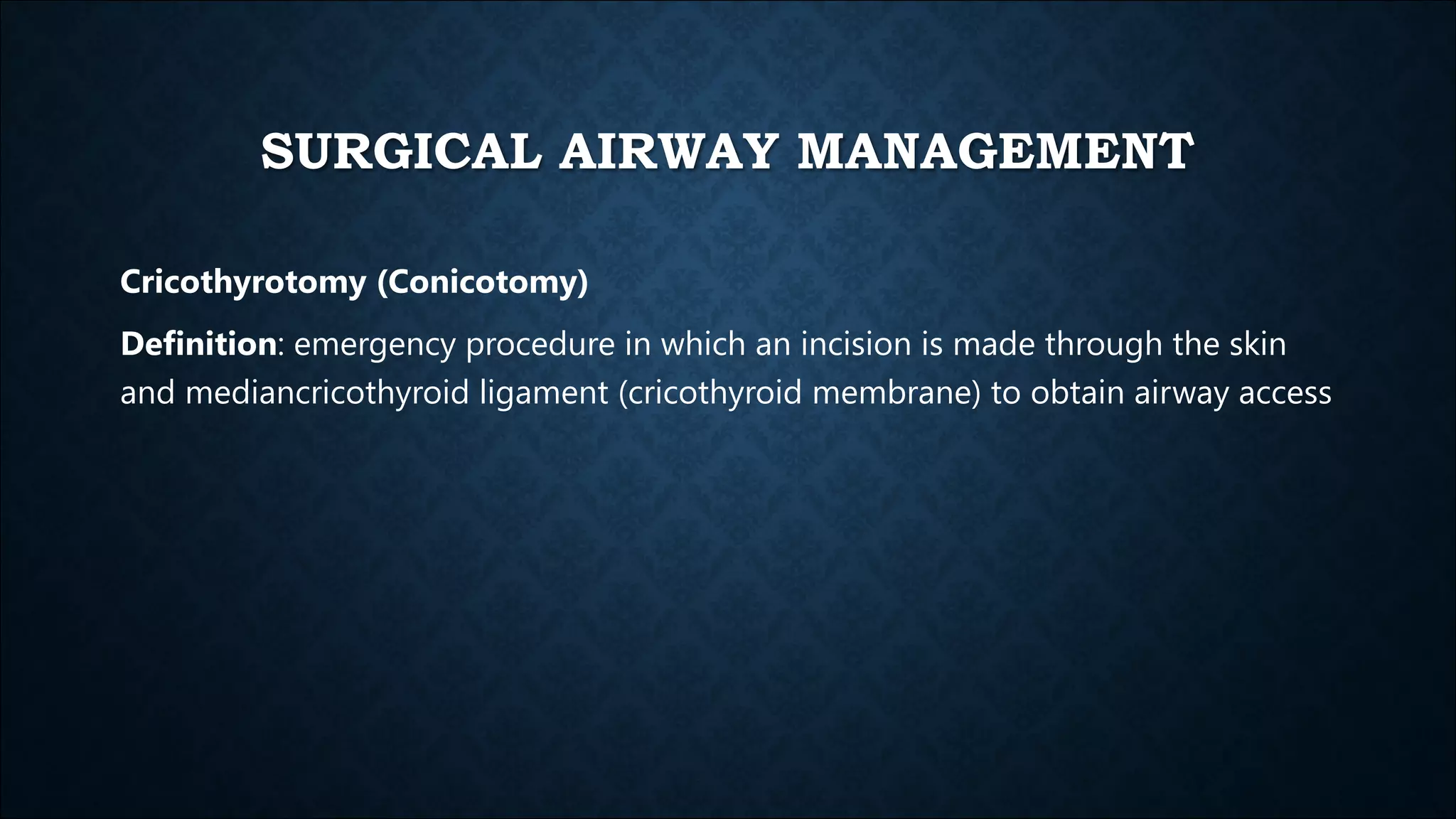 Cricothyrotomy | PDF