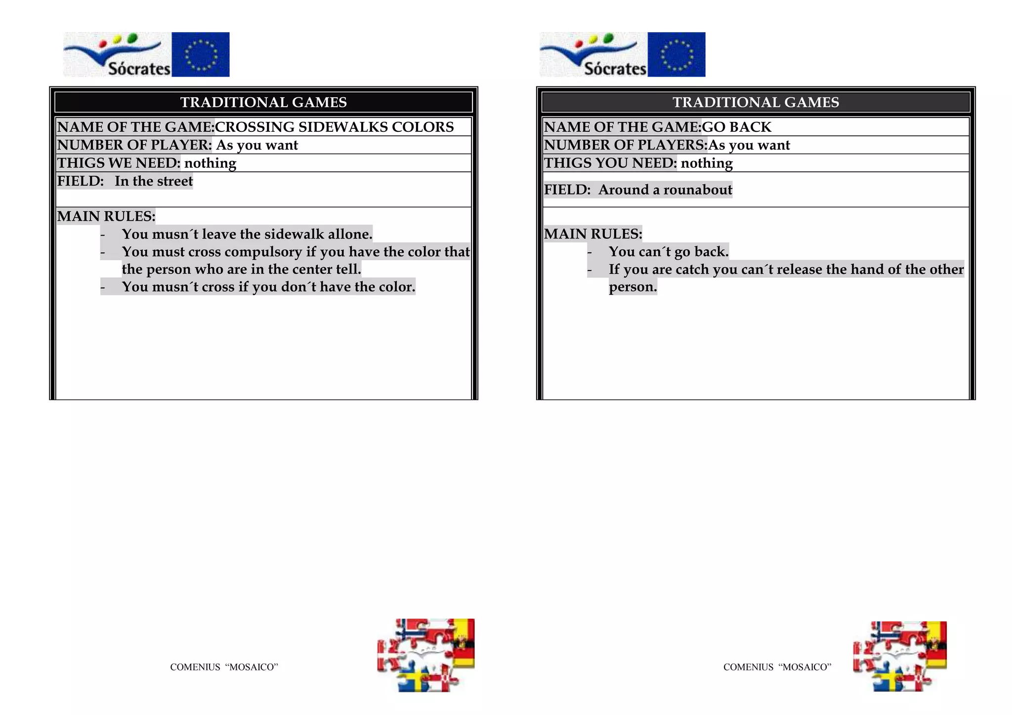 TRADITIONAL GAMES WORKSHEET | PPT