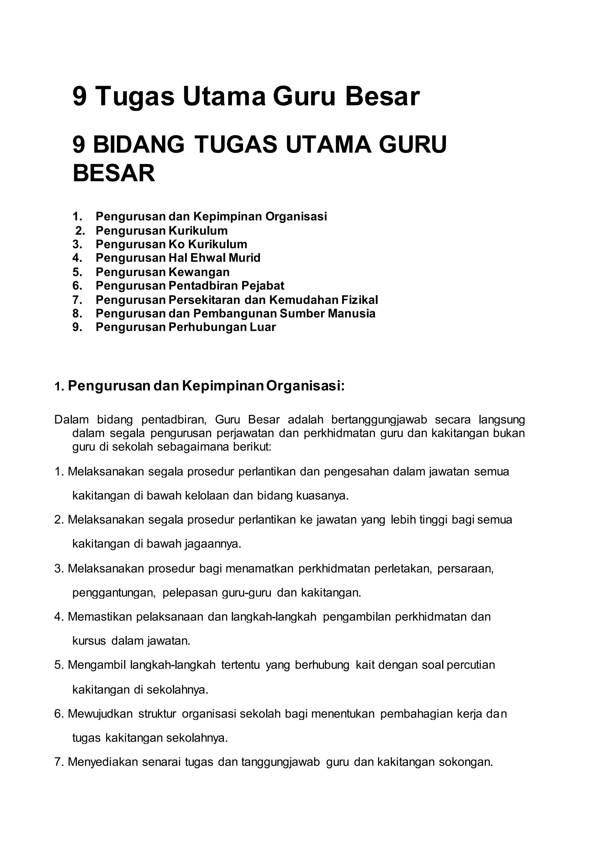 9 tugas utama guru besar | DOCX