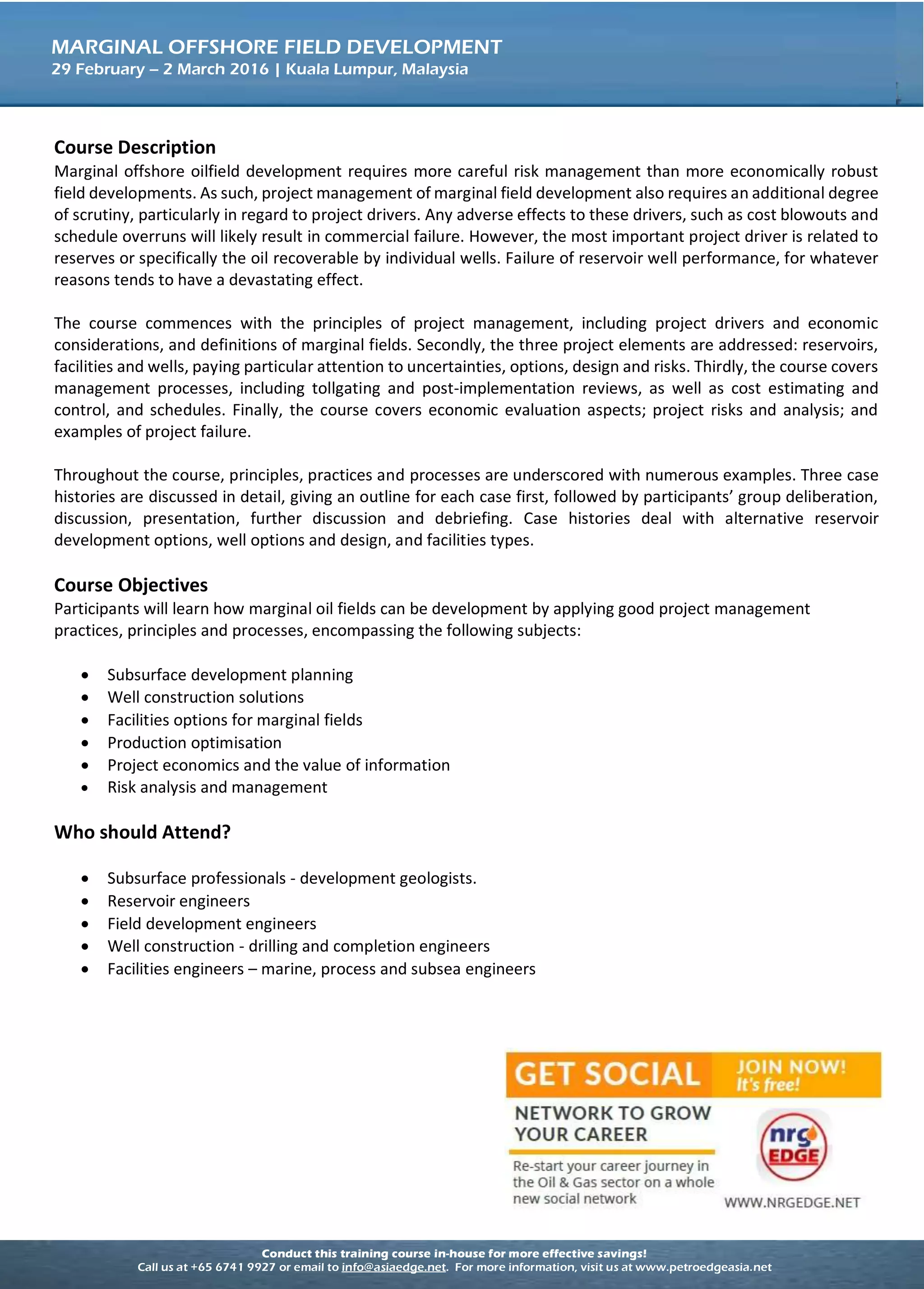 PE929 Marginal Offshore Field Development | PDF | Civil Engineering ...