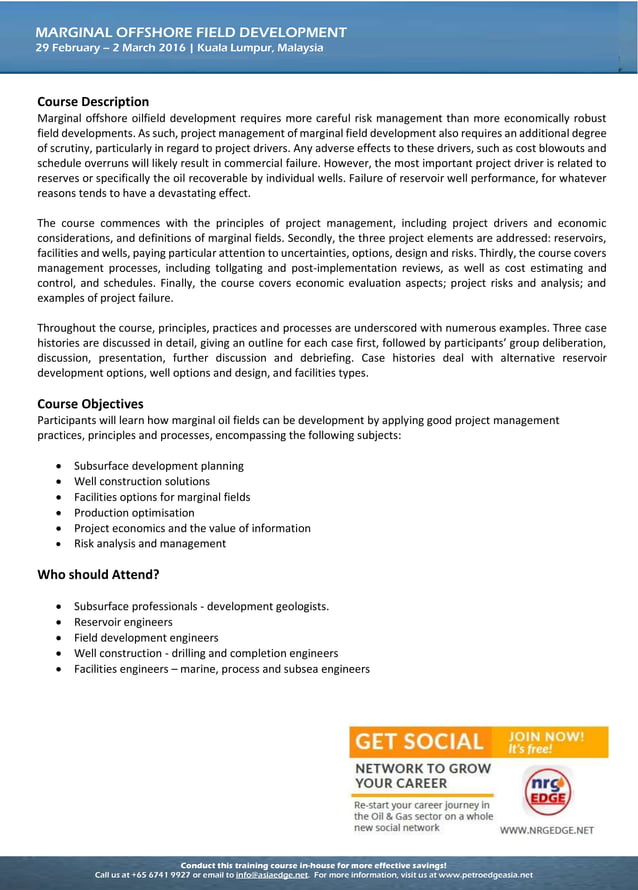 PE929 Marginal Offshore Field Development | PDF | Civil Engineering ...