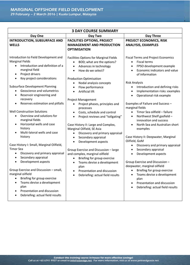 PE929 Marginal Offshore Field Development | PDF | Civil Engineering ...