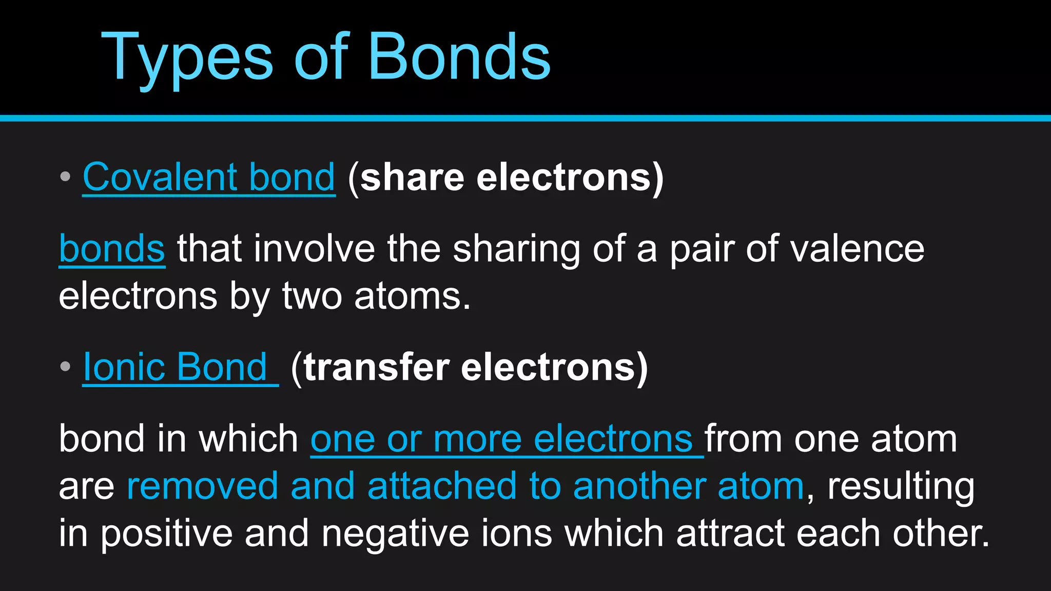 Types of Chemical Bonds | PPTX