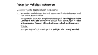 Uji Instrumen Data Uji Validitas dan Uji Reliabilitas.pptx