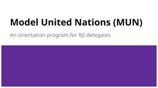 Model(MUN) model United Nations education presentation | PPTX