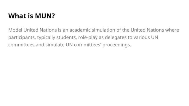 Model(MUN) model United Nations education presentation | PPTX