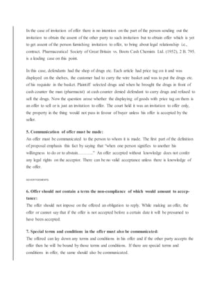 9 valid conditions that constitutes a valid offer | PDF