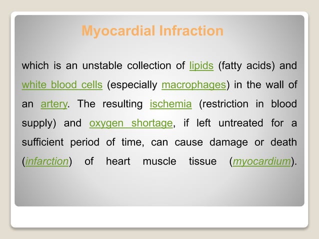 Myocardial infraction presentation | PPTX