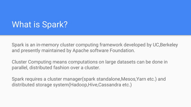 Apache Spark Overview | PPT