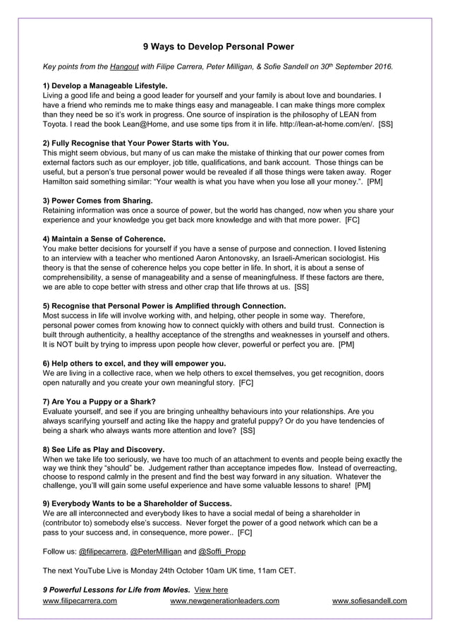 9 ways to develop personal power | PDF