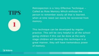 9 ways to master your memory power | PPTX