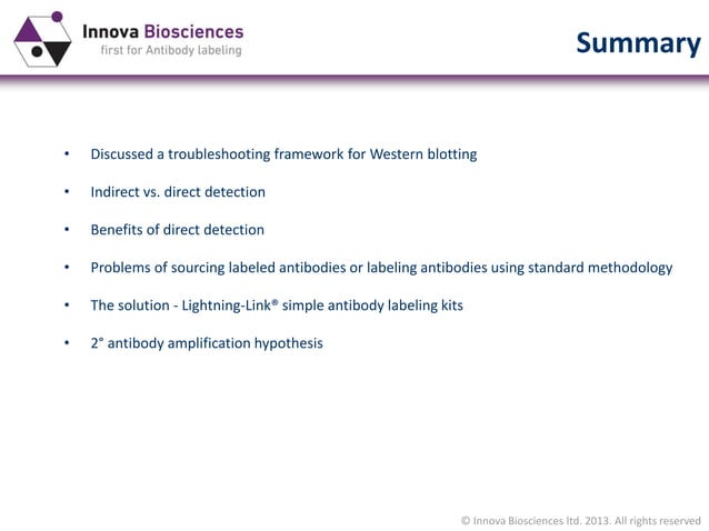 Western blotting - the principles and a comparison of indirect vs ...
