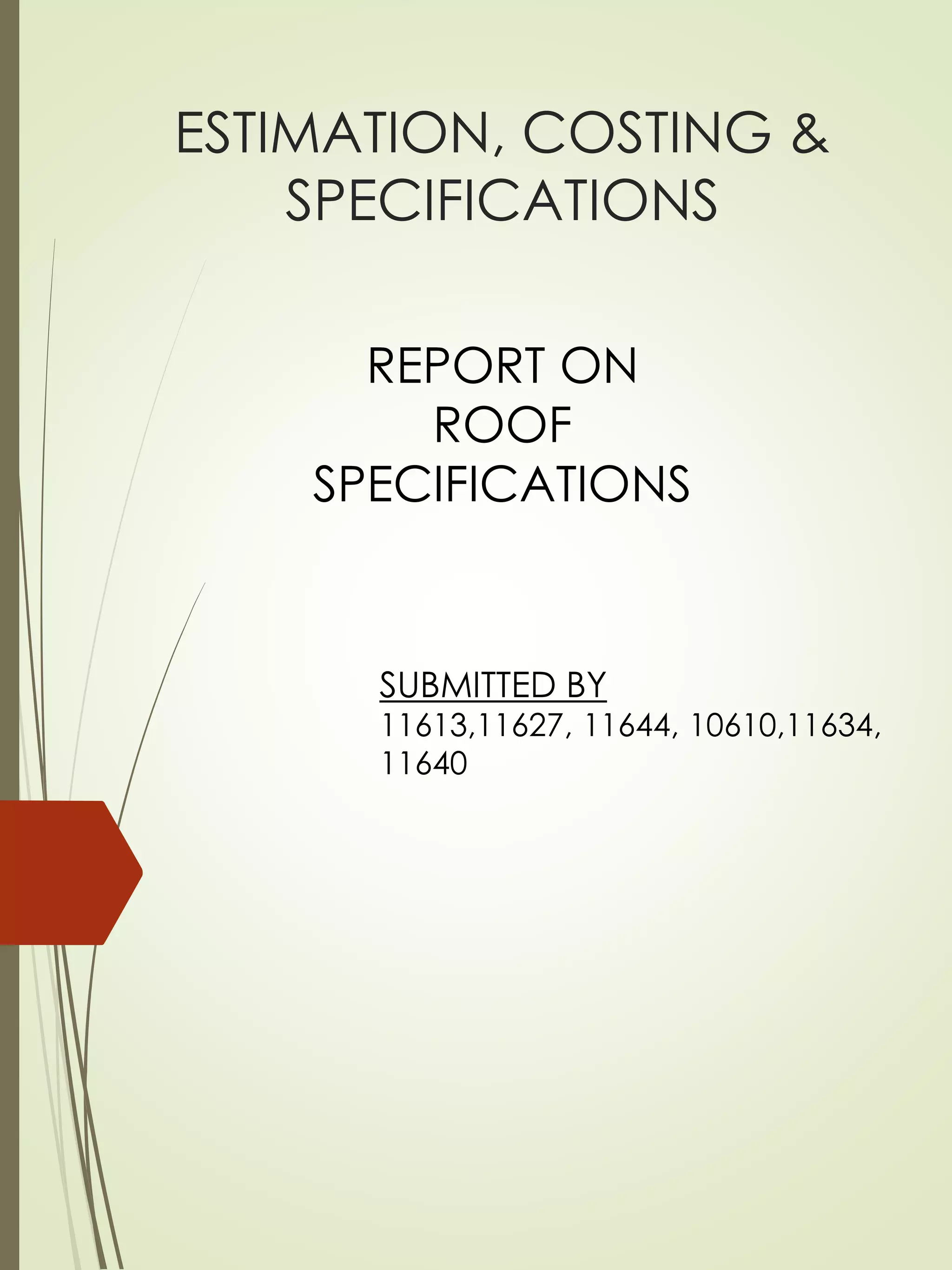 Roof Specifications | PDF