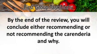 Writing a restaurant review - EAPP | PPTX
