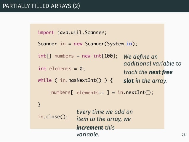 Programming in Java: Arrays