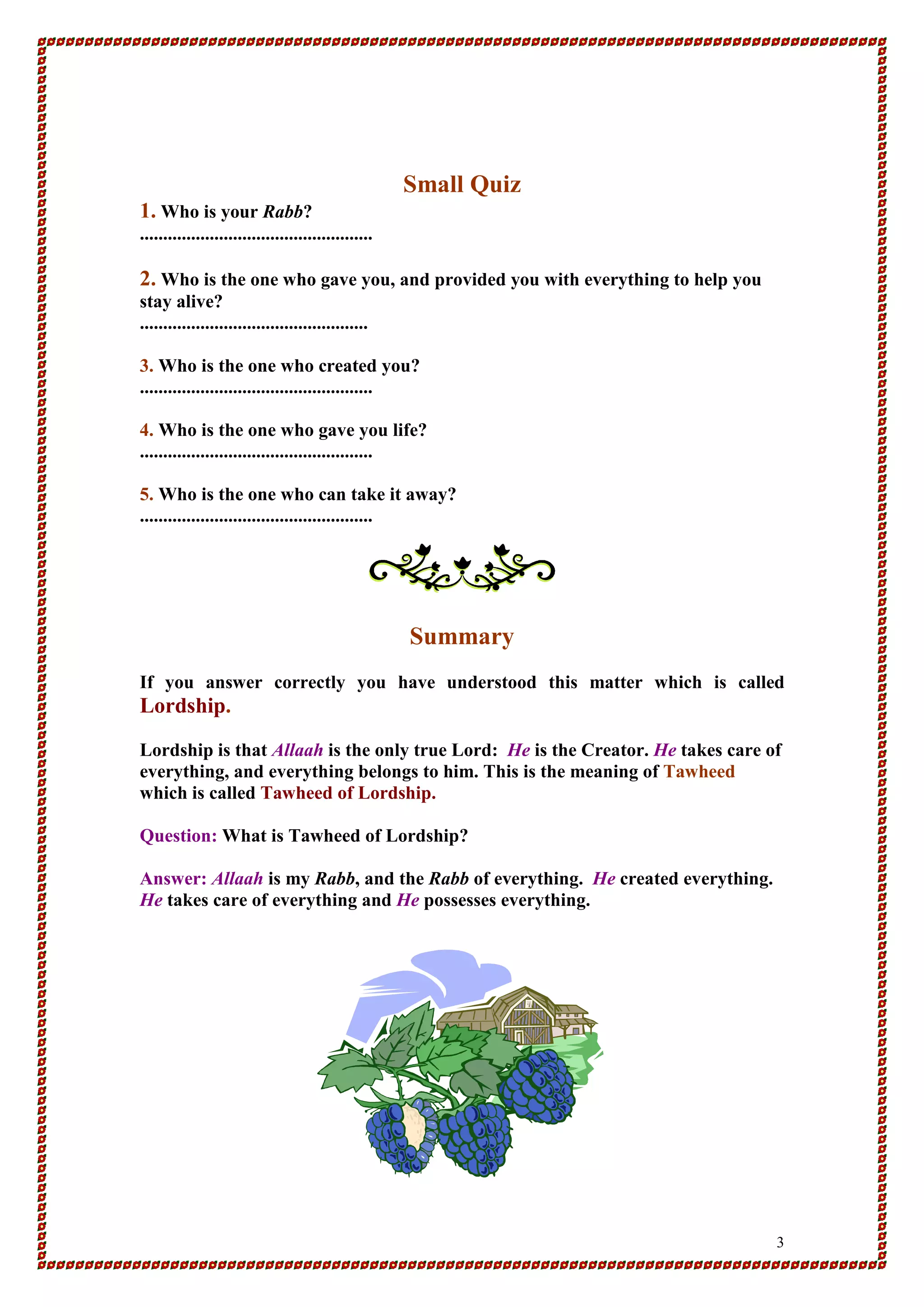 Tawheed for-children-level-1-knowing-allaah By dr-saleh-as-saleh | PDF