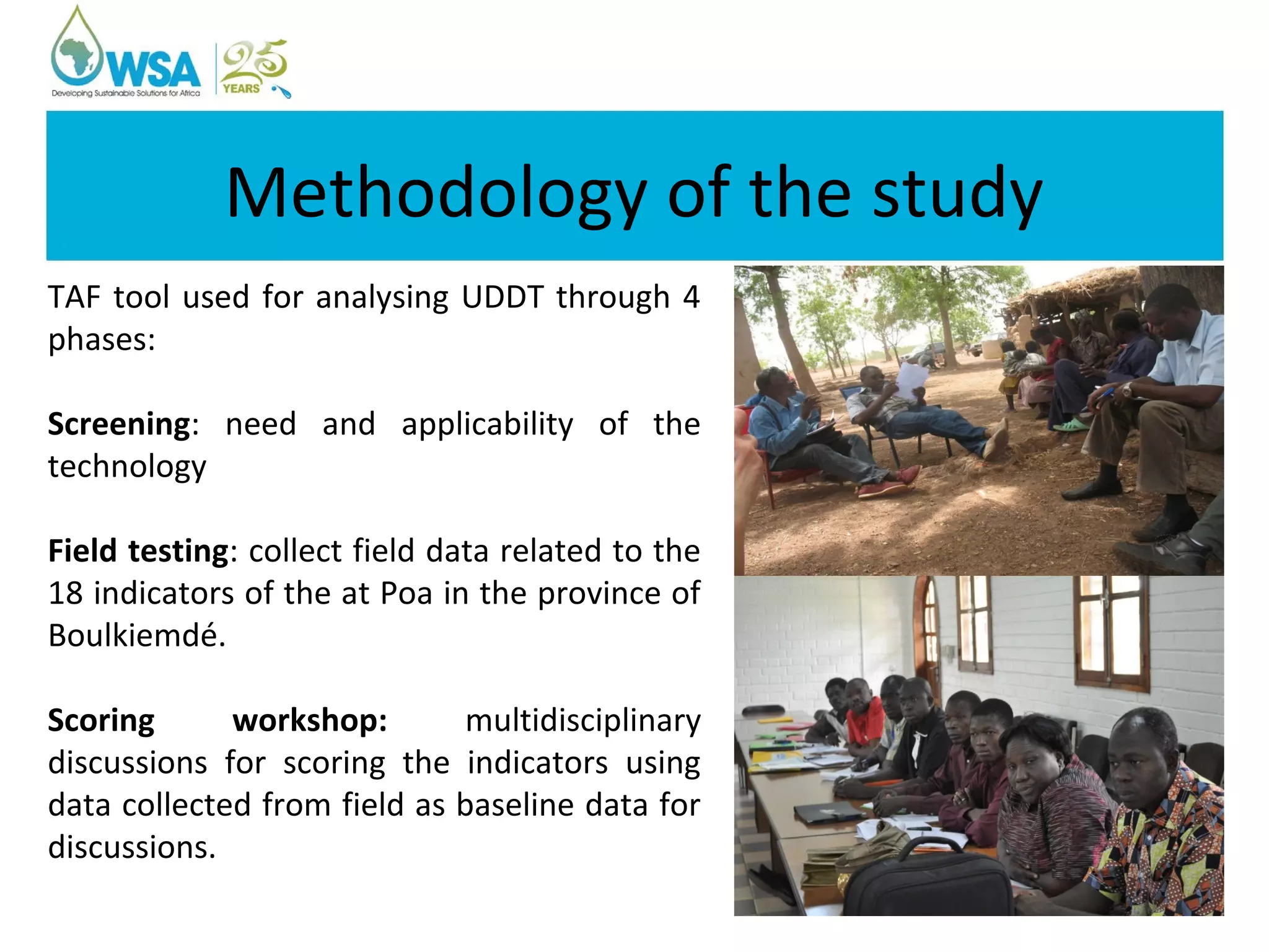 Using the Technology Applicability Framework (TAF) tool for Urine Dry ...