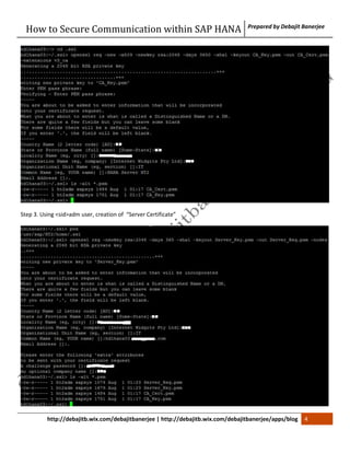 SSL Configuration within SAP HANA | PDF
