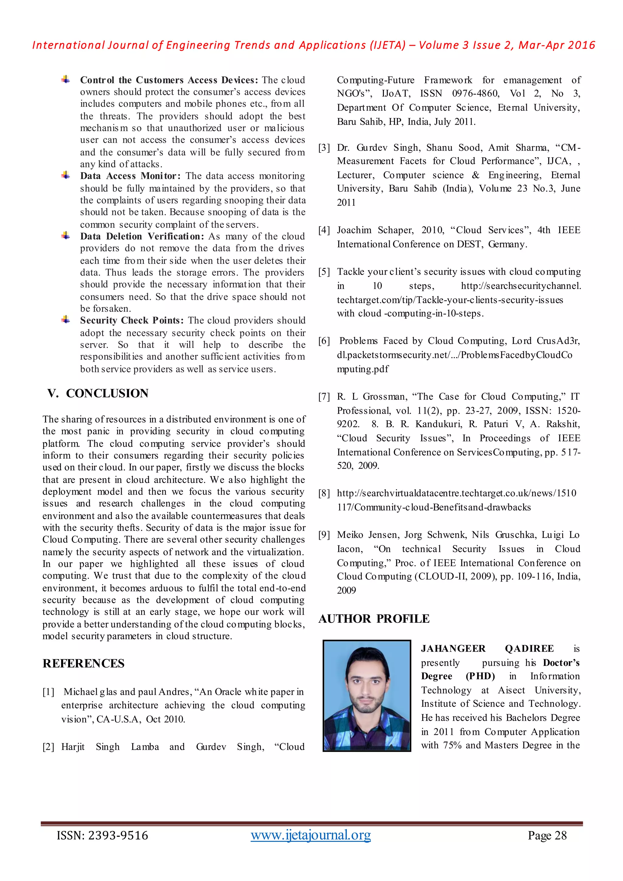 Security threat issues and countermeasures in cloud computing | PDF | Cloud Computing | Internet