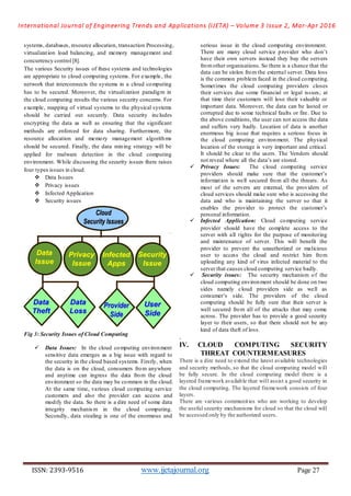 Security threat issues and countermeasures in cloud computing | PDF | Cloud Computing | Internet