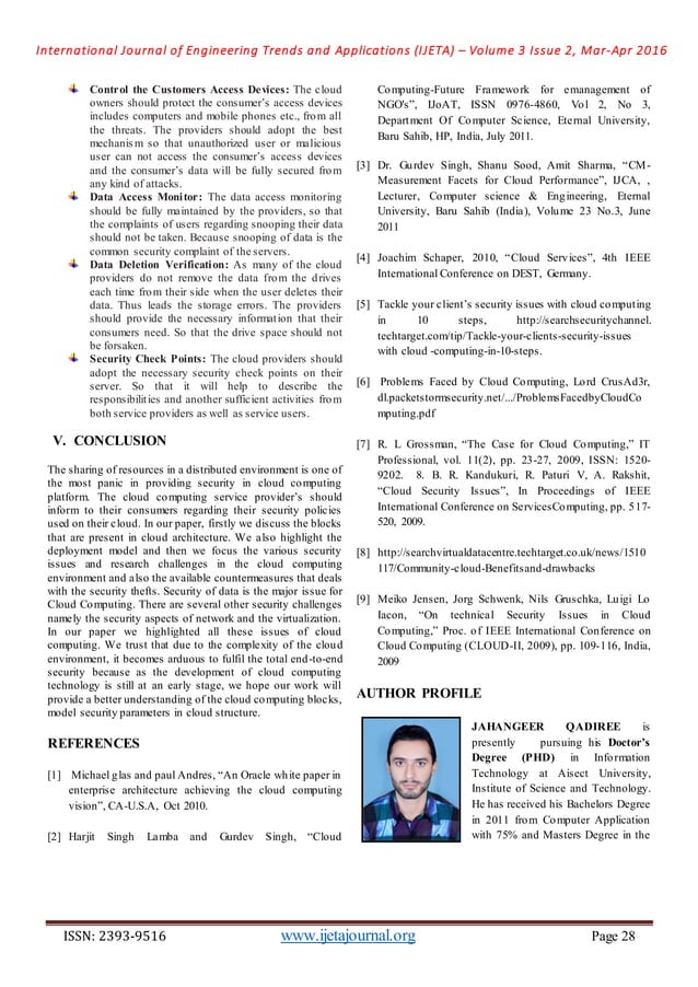 Security Threat Issues And Countermeasures In Cloud Computing Pdf Cloud Computing Internet