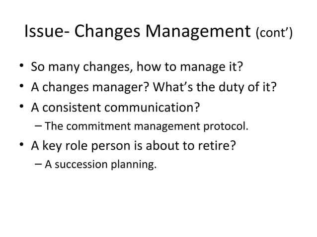 Changes Management - ACE case study | PPT