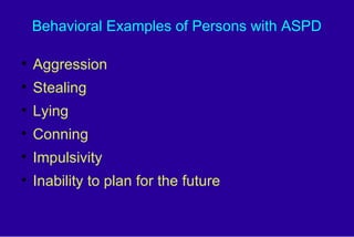ASPD presentation | PPT | Brain and Nervous System Disorders | Diseases ...