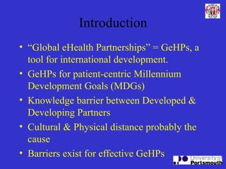 Developing a Successful Global eHealth Partnerships: Learning from a ...